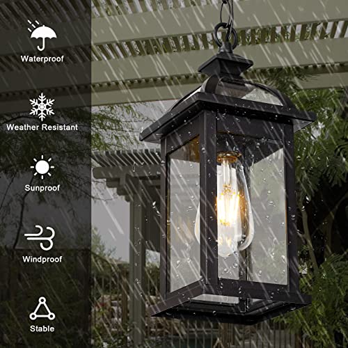 Darkaway Outdoor Wall Lights Fixtures 2 Pack with Outdoor Pendant Light for Porch, Patio, Garden