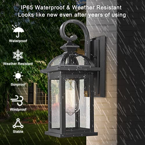 Darkaway Outdoor Wall Lights Fixtures 2 Pack with Outdoor Pendant Light for Porch, Patio, Garden