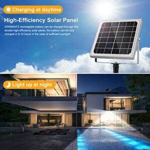 MEIHUA Solar Security Lights Outdoor, 2700K/4000K/6000K, 3 Adjustable Heads Solar Flood Lights, IP66 Waterproof Dusk to Dawn Solar Floodlight for Garden, Yard, Patio (Black)