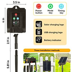 BUYISNIS Solar String Lights Outdoor, 66Ft 200 LED Solar/USB Powered Fairy Lights, 8 Modes with Remote Christmas Lights for Patio Garden Tree Party Yard Weeding Xmas Outside Decoration (Warm & White)