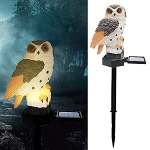 solar garden lights garden statues led owl solar lights waterproof owl lamp outdoors for garden decor (brown)