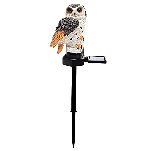 Solar Garden Lights Garden Statues LED Owl Solar Lights Waterproof Owl Lamp Outdoors for Garden Decor (Brown)