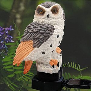 Solar Garden Lights Garden Statues LED Owl Solar Lights Waterproof Owl Lamp Outdoors for Garden Decor (Brown)