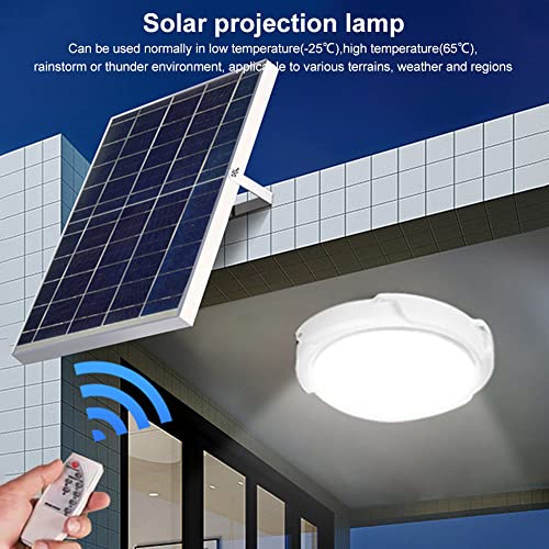 OUGETHER Solar Lights Indoor, Solar Ceiling Light IP65 Waterproof Solar Powered Pendant Light with Remote Control Indoor Outdoor Garden Corridor Lamp (White)