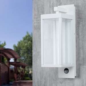 illumishin outdoor wall light motion sensor lights outdoor light fixture exterior wall lamp lantern modern outside lights for porch garden patio garage barn front door 13w 750lm 3000k