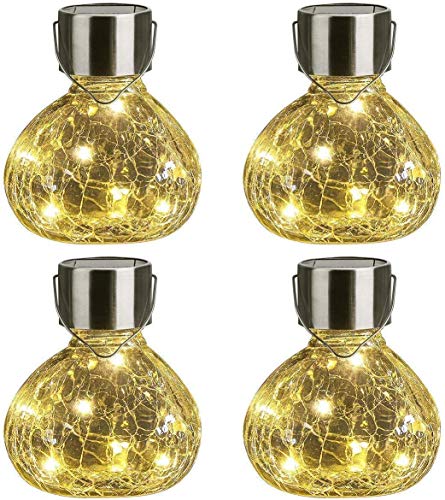 GIGALUMI Hanging Solar Lantern,4 Pack Outdoor Christmas Decorations,Hanging Solar Lights Outdoor Waterproof , Garden Decor for Lawn,Garden,Yard,Tree?Warm White