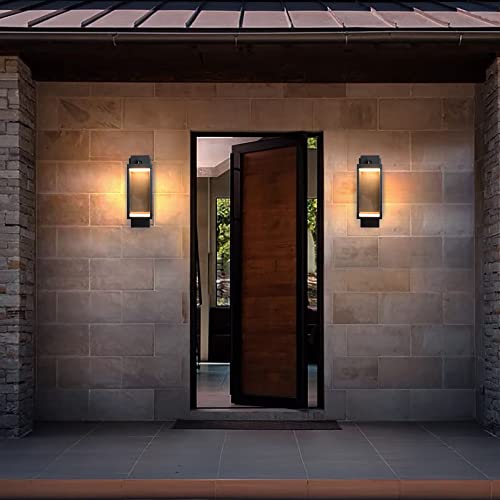 Inowel Outdoor Wall Sconce Lantern Dusk to Dawn Sensor LED Exterior Light Fixture IP54 Waterproof Classic Wall Light Aluminum Wall Mount Lamp Lighting for Porch Front Door Garden 13W 800Lm 3000K