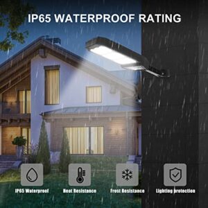 Solar Outdoor Lights, 4 Pack 279 Led Remote Control Wireless Led Solar Street Lights Outdoor, Ip65 Waterproof Motion Sensor Solar Security Wall Light with 3 Modes for Garden, Street, Yard, Garage