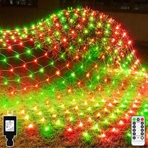 jxledayy christmas net lights 200 led outdoor waterproof mesh lights for bushes connectable christmas outdoor decorations lights plug in with remote 8 modes for window fence garden roof decor