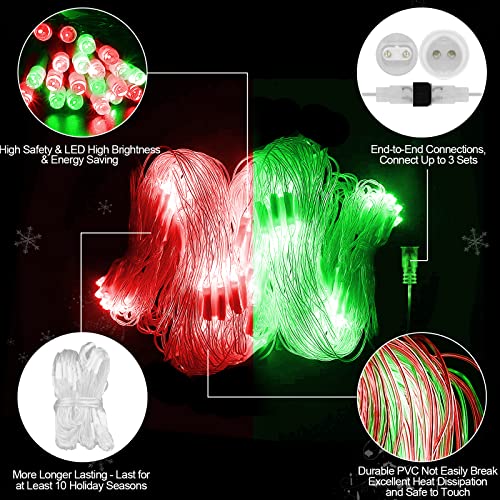 JXLEDAYY Christmas Net Lights 200 LED Outdoor Waterproof Mesh Lights for Bushes Connectable Christmas Outdoor Decorations Lights Plug in with Remote 8 Modes for Window Fence Garden Roof Decor