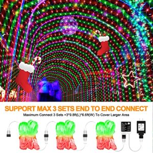 JXLEDAYY Christmas Net Lights 200 LED Outdoor Waterproof Mesh Lights for Bushes Connectable Christmas Outdoor Decorations Lights Plug in with Remote 8 Modes for Window Fence Garden Roof Decor