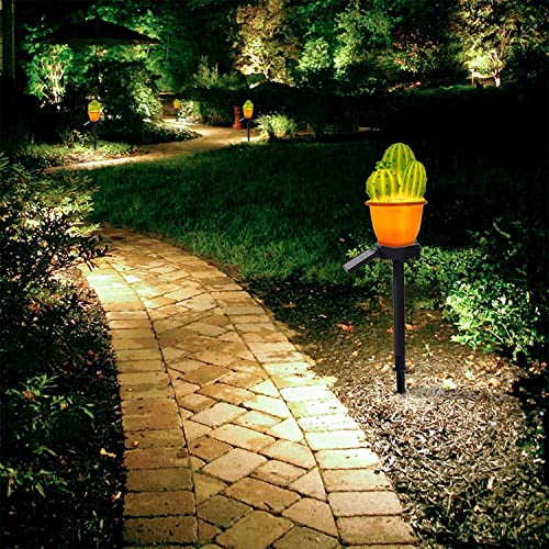 Solar Garden Lights Solar Garden Stakes Light,Outdoor Solar Pineapple Light,Decorative Cactus Stake Landscape Lights,Waterproof Solar Powered Pathway Lights for Patio Lawn