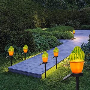 Solar Garden Lights Solar Garden Stakes Light,Outdoor Solar Pineapple Light,Decorative Cactus Stake Landscape Lights,Waterproof Solar Powered Pathway Lights for Patio Lawn