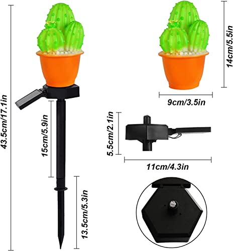 Solar Garden Lights Solar Garden Stakes Light,Outdoor Solar Pineapple Light,Decorative Cactus Stake Landscape Lights,Waterproof Solar Powered Pathway Lights for Patio Lawn