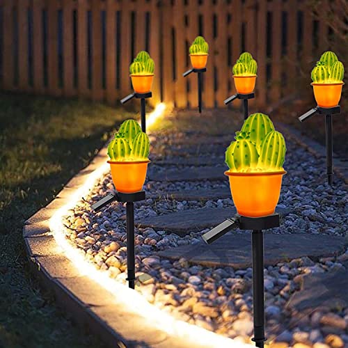 Solar Garden Lights Solar Garden Stakes Light,Outdoor Solar Pineapple Light,Decorative Cactus Stake Landscape Lights,Waterproof Solar Powered Pathway Lights for Patio Lawn