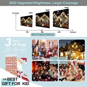 ALOVECO Christmas Projector Lights Outdoor, LED Snowflake Projector Christmas Lights with Remote Rotating Projection Lamp, Waterproof Holiday Decorative Lighting for Xmas Party Garden Gift [Upgrade]