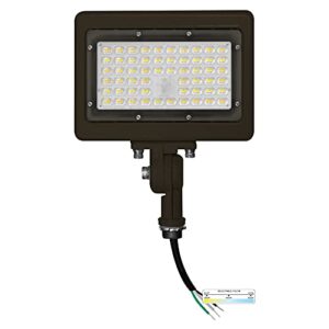 nuwatt led flood light outdoor 50w, waterproof led flood light with 1/2″ knuckle mount, 7050 lumens, 3cct color selectable led flood light for yard garden garage commercial, 100-277v, bronze finish