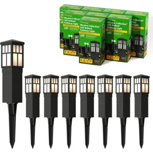 malibu low voltage landscape lights outdoor pathway lighting 8 pack led path lights 12v landscape light mission collection bollard decoration for outdoor outside garden driveway 8419-4321-08