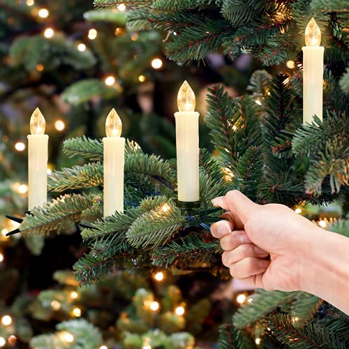 30 PCS Flameless LED Taper Candles Battery Operated Christmas Tree Candle Lights Electric Fake Candles with Remote Timer Perfect for Holiday Home Garden Wedding Parties Decor (30 PCS,Ivory)