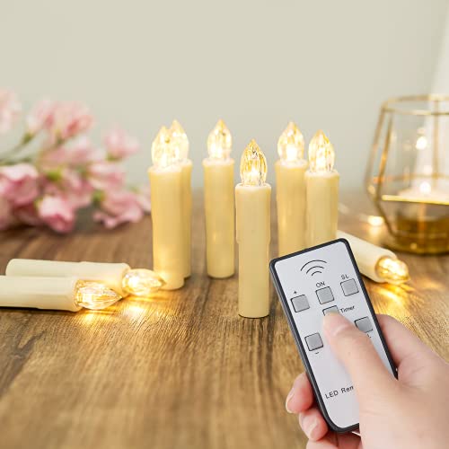 30 PCS Flameless LED Taper Candles Battery Operated Christmas Tree Candle Lights Electric Fake Candles with Remote Timer Perfect for Holiday Home Garden Wedding Parties Decor (30 PCS,Ivory)