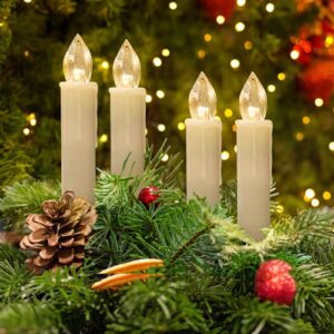 30 PCS Flameless LED Taper Candles Battery Operated Christmas Tree Candle Lights Electric Fake Candles with Remote Timer Perfect for Holiday Home Garden Wedding Parties Decor (30 PCS,Ivory)