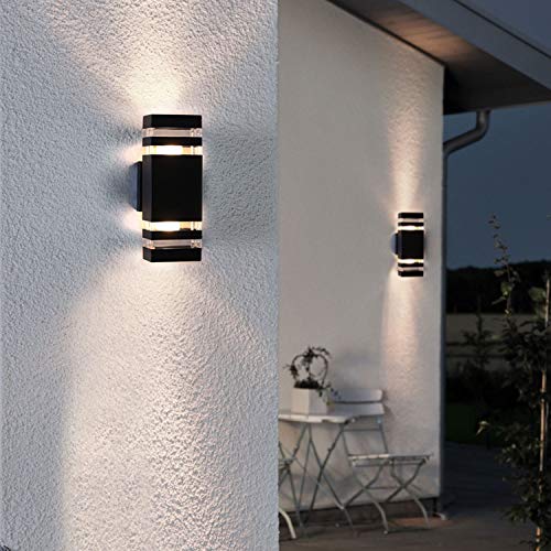 Ankita Outdoor Wall Lights, Exterior Waterproof Wall Sconce Light Fixture, Aluminum Square Up Down Porch Lamps Wall Mount with E26 Base Sockets, Outdoor Lights for House, Patio, Garage