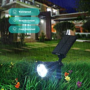 URPOWER Solar Lights, 2-in-1 Solar Powered 4 LED Solar Spotlight Adjustable Wall Light Landscape Light Security Lighting Dark Sensing Auto On/Off for Patio Deck Yard Garden Driveway Pool Area(1 Pack)