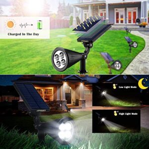 URPOWER Solar Lights, 2-in-1 Solar Powered 4 LED Solar Spotlight Adjustable Wall Light Landscape Light Security Lighting Dark Sensing Auto On/Off for Patio Deck Yard Garden Driveway Pool Area(1 Pack)