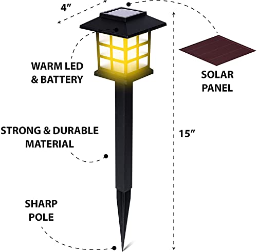 Zone Tech Outdoor Solar Powered Light – LED 24 Pack Bright Premium Quality Rain-Proof Walkway Path Patio Yard Lawn Garden LED Lamp (24 Pieces)