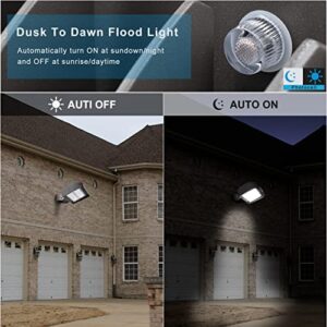 150W LED Outdoor Flood Parking Lot Light, 5000K Daylight White, 21000lm Super Bright, Dusk to Dawn Photocell Sensors, IP65 Waterproof Security Light for Gardens Yards (2 Pack)