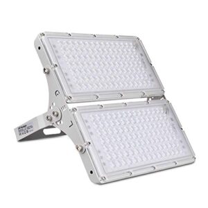 ankishi 200w led flood lights outdoor, waterproof ip67 20000lm security floodlights with 2 adjustable modules, 6500k daylight white outdoor work light for garden, yard, stadium, warehouse, square