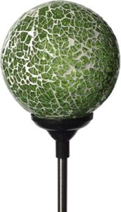 solar green mosaic glass ball light (farm green color), garden decor landscape globe stake multi-color color change yard led lamp light