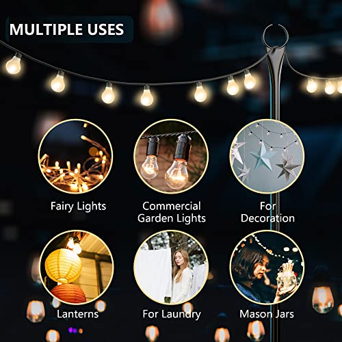 Kincubow String Light Poles, Outdoor String Light Poles for Outside String Lights, 10ft Spiral Screw-in String Light Poles for Patio, Bistro String Light Poles for Backyard Patio Garden Party 2 Packs