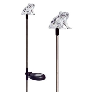 tricod e2179 frog solar powered garden yard stake light, medium, 2-piece