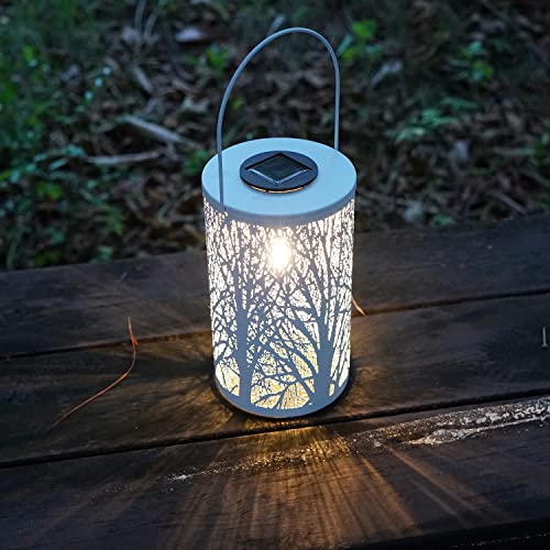 Solar Outdoor Lanterns Lights Table Lamp LED Garden Hanging Lanterns Decorations Waterproof Metal with Handle Solar Powered Edison Light Bulb for Yard Pathway Landscape Tabletop Tree Hanging (1)