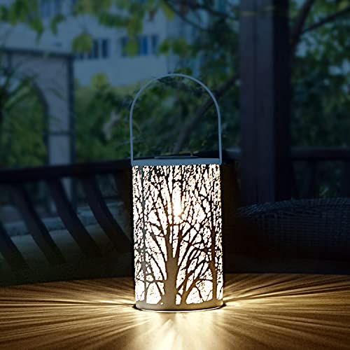 Solar Outdoor Lanterns Lights Table Lamp LED Garden Hanging Lanterns Decorations Waterproof Metal with Handle Solar Powered Edison Light Bulb for Yard Pathway Landscape Tabletop Tree Hanging (1)