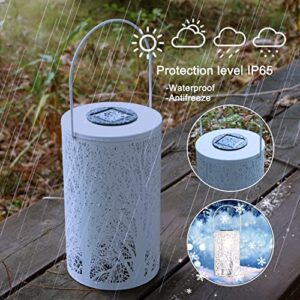 Solar Outdoor Lanterns Lights Table Lamp LED Garden Hanging Lanterns Decorations Waterproof Metal with Handle Solar Powered Edison Light Bulb for Yard Pathway Landscape Tabletop Tree Hanging (1)