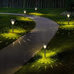 undreem solar pathway lights outdoor,8 pack warm white led color changing waterproof，outside garden lights landscape decorative for yard path walkway street driveway