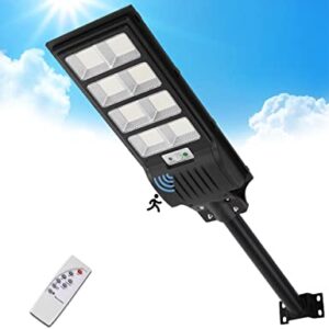 papasbox Solar Street Light 400W - 6500K LED Solar Power Street Lights with Panel 10000LM Dusk to Dawn Outdoor Flood Lighting Waterproof IP65 Exterior Motion Sensor Security Pole Lamp for Yard Garden