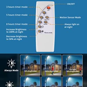 papasbox Solar Street Light 400W - 6500K LED Solar Power Street Lights with Panel 10000LM Dusk to Dawn Outdoor Flood Lighting Waterproof IP65 Exterior Motion Sensor Security Pole Lamp for Yard Garden