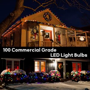 100 LED C9 Christmas Lights 66ft Green Wire Commercial LED Strawberry String Lights Outdoor Indoor C9 Bulbs Xmas Decorative Light Strand for Garden Yard Party Home Wreath Garland Christmas Tree (RGB)