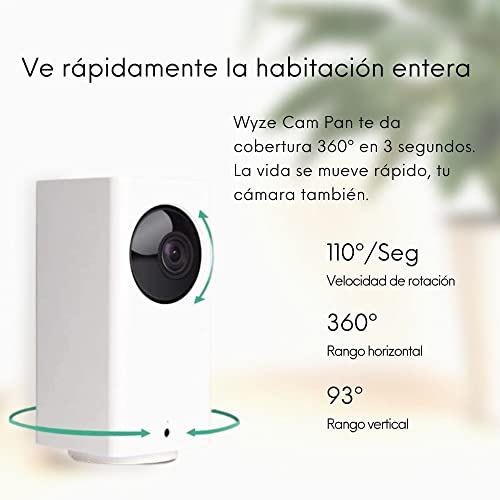 Wyze Cam 1080p Pan/Tilt/Zoom Wi-Fi Indoor Smart Home Camera with Night Vision, 2-Way Audio, Works with Alexa & the Google Assistant, White - WYZECP1