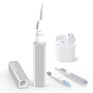 ponywalk cleaner kit for airpods, decompression design aluminum 5 in 1 cleaning kit, for airpods, for iphone, for camera, for lego, for vr (sliver)