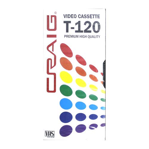 Craig CC358 Premium Blank T-120 VHS Video Tapes | 3-Pack | Video Casette Tapes Recordable and Reusable | 120-Minute Recording Time | 6-Hour Total Time |