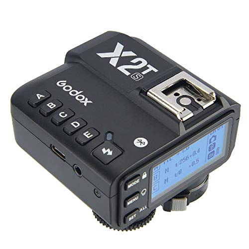 Godox X2T-S TTL Wireless Flash Trigger for Sony, Bluetooth Connection, 1/8000s HSS, 5 Separate Group Buttons, Relocated Control-Wheel, New Hotshoe Locking, New AF Assist Light