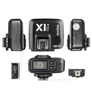 GODOX X1R-C E-TTL 1/8000s Wireless Remote Flash Receiver Shutter Release Compatible with Canon EOS Cameras Godox V1 TT350N AD200 AD200Pro Flash