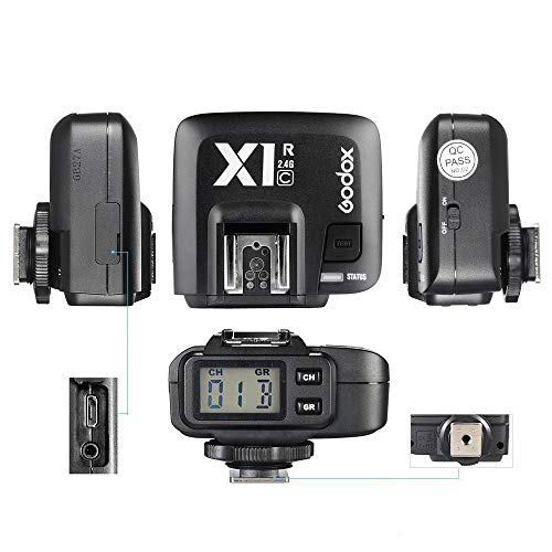 GODOX X1R-C E-TTL 1/8000s Wireless Remote Flash Receiver Shutter Release Compatible with Canon EOS Cameras Godox V1 TT350N AD200 AD200Pro Flash