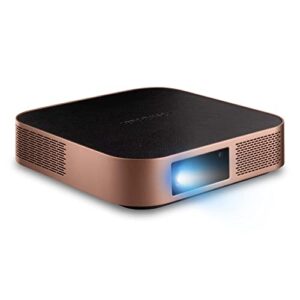 viewsonic m2w wxga portable projector with 1700 led lumens, h/v keystone, auto focus, harman kardon bluetooth speakers, wi-fi enabled, hdmi, usb c, stream netflix with dongle