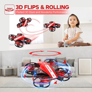 NEHEME NH330 Mini Drones for Kids Beginners Adults, RC Small Helicopter Quadcopter with Headless Mode, Auto Hovering, Throw to Go, 3D Flip and 2 Batteries, Indoor Flying Toys/Gift for Boys Girls