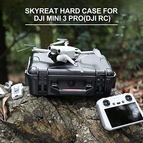 SKYREAT Mini 3 /Mini 3 Pro RC Hard Case,Waterproof Hard Shell Storage Bag for DJI Mini 3 / Mini 3 Pro with DJI RC Controller Accessories